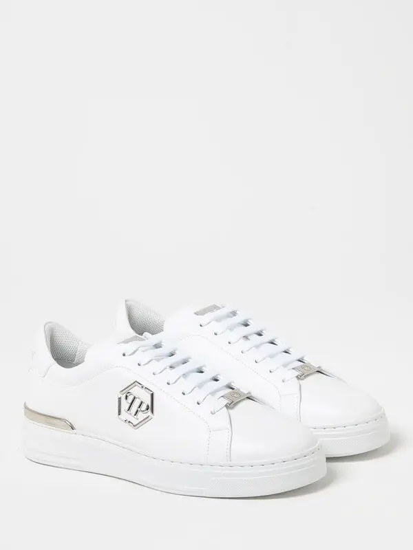 Philipp Plein Leather Lace-up Sneakers - White