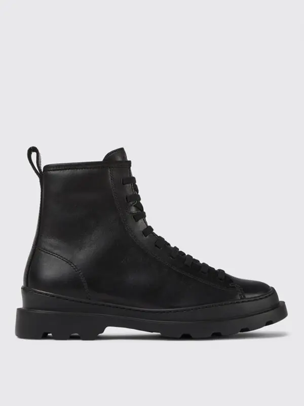 Camper Lace-up Combat Boots - Black