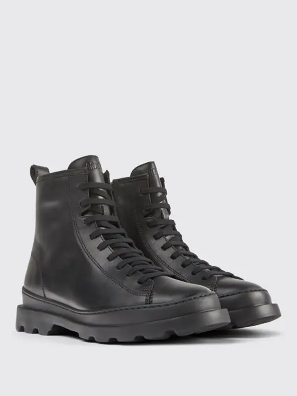 Camper Lace-up Combat Boots - Black