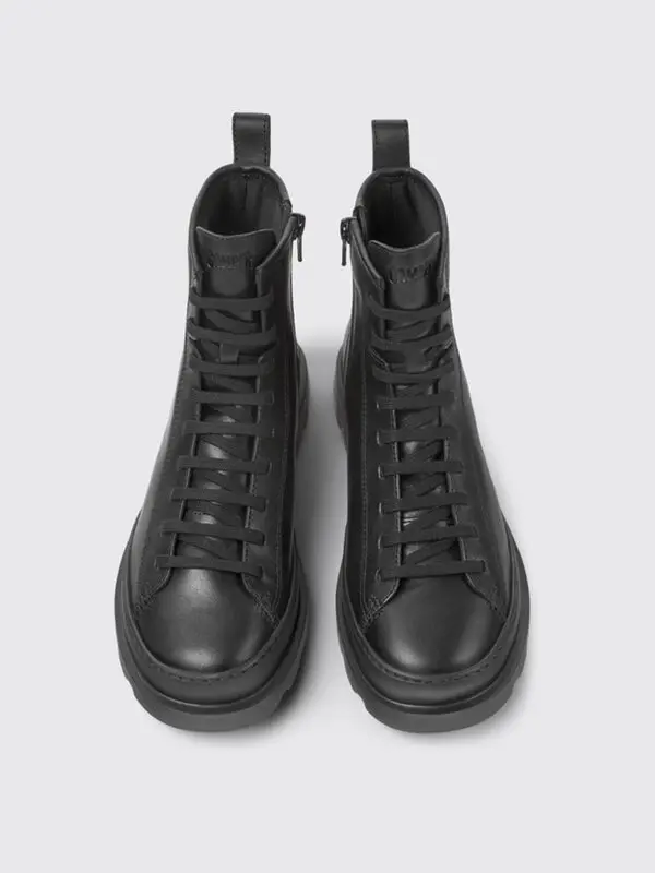 Camper Lace-up Combat Boots - Black