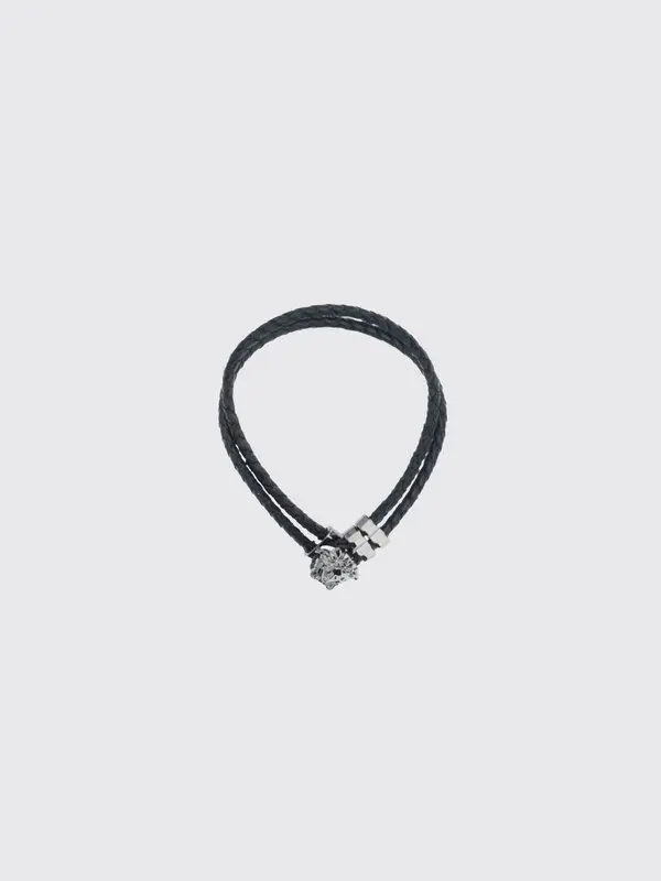 Versace Braided Leather Bracelet - Black