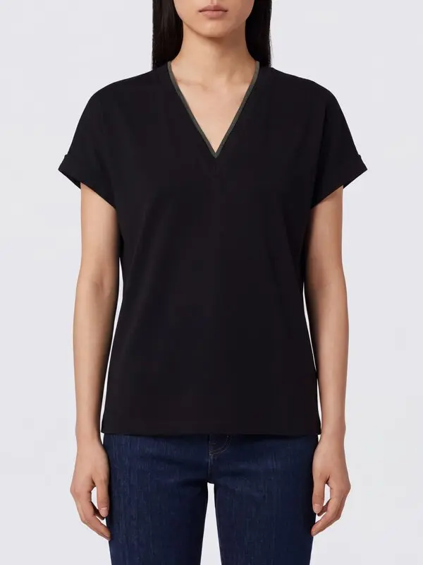 Brunello Cucinelli V-neck T-shirt - Black