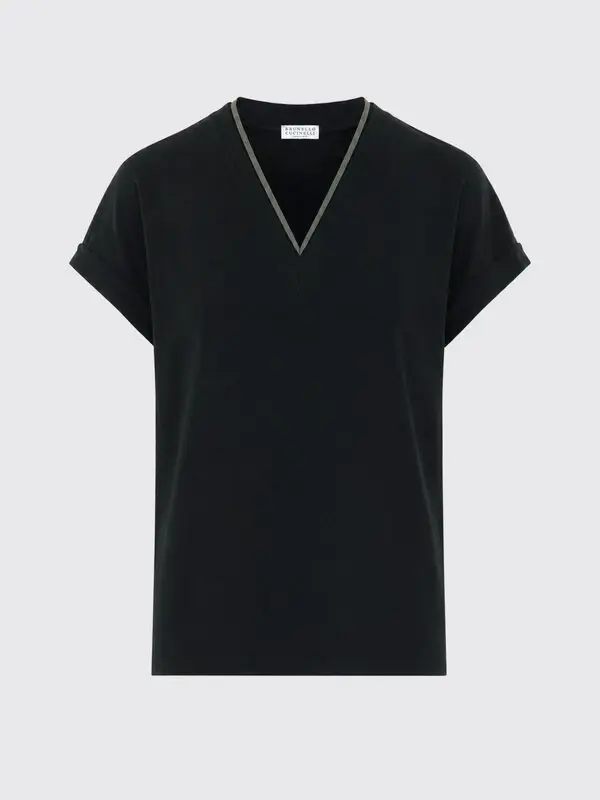 Brunello Cucinelli V-neck T-shirt - Black