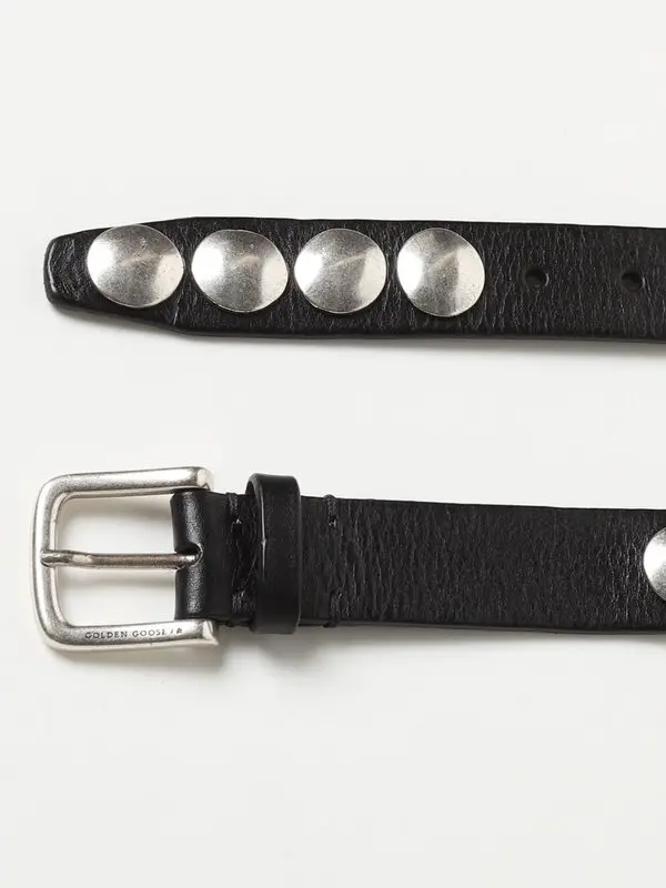 GOLDEN GOOSE Leather Belt With Antiqued Studs