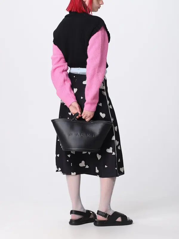 Marni Leather Tote Bag - Black