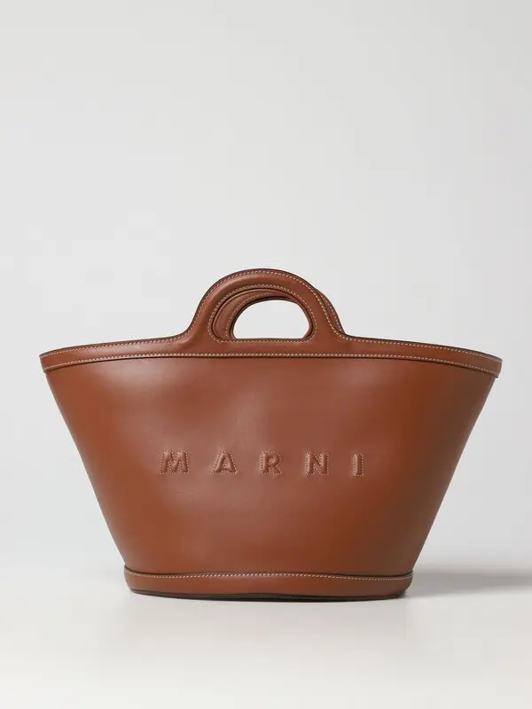 Marni Leather Tote Bag - Brown