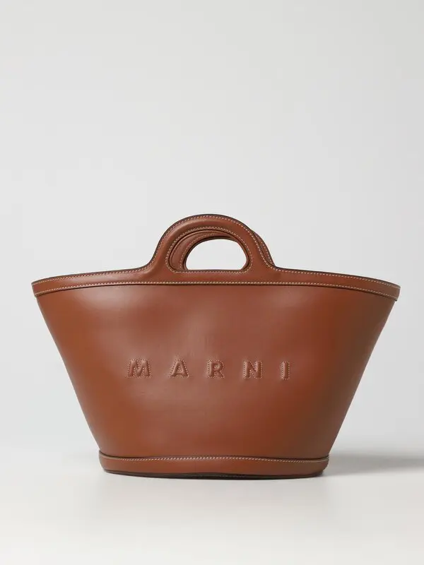 Marni Tropicalia Bag In Leather - Brown