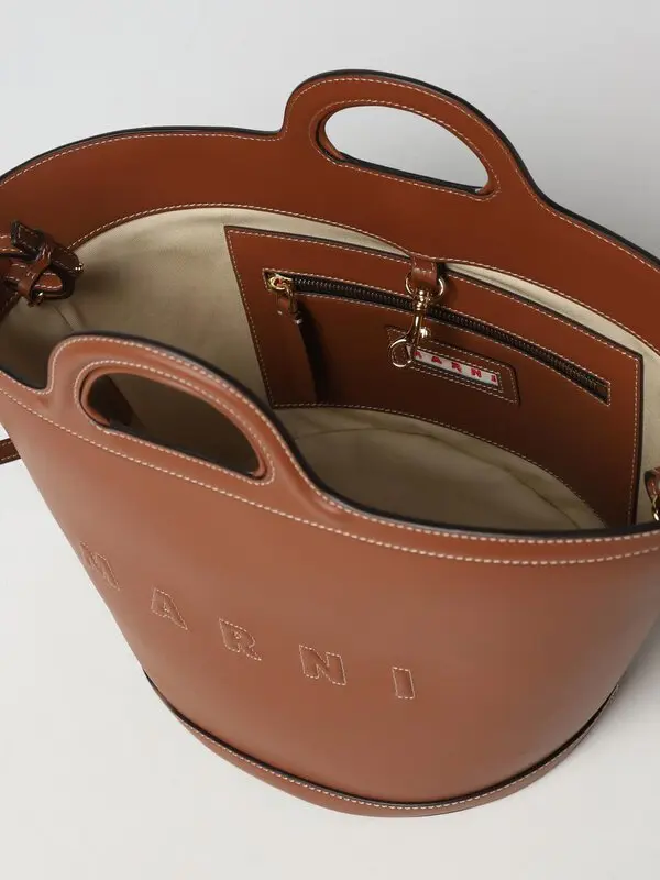 Marni Tropicalia Bag In Leather - Brown