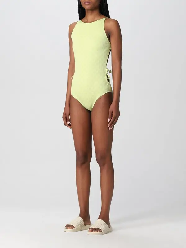 Bottega Veneta Intrecciato Nylon One-piece Swimsuit - Green