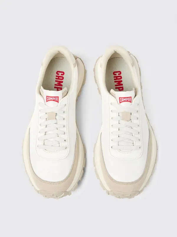 Camper Drift Trail Sneakers In Leather And Recycled Fabric - White