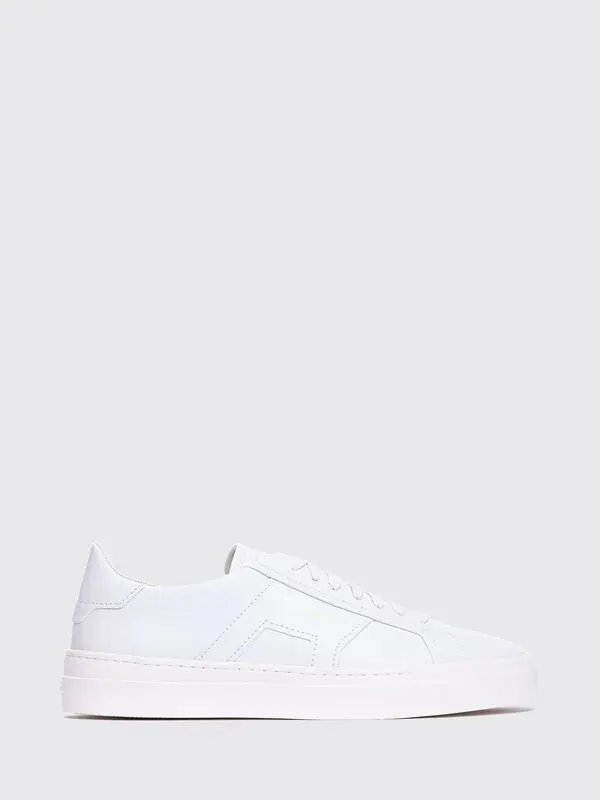 Santoni Low Top Smooth Calf Leather Lace-up Sneakers - White