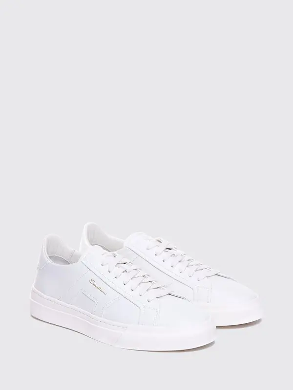 Santoni Low Top Smooth Calf Leather Lace-up Sneakers