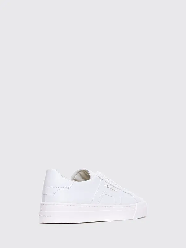 Santoni Low Top Smooth Calf Leather Lace-up Sneakers