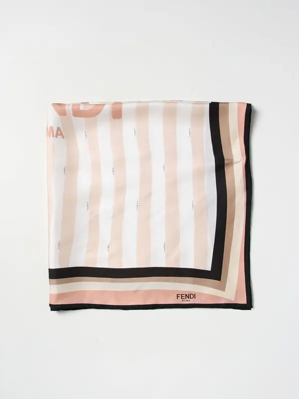 Fendi Pequin Scarf In Organic Silk Twill