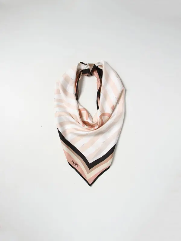 Fendi Pequin Scarf In Organic Silk Twill