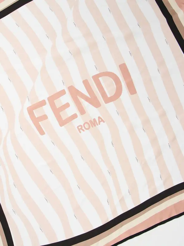 Fendi Pequin Scarf In Organic Silk Twill