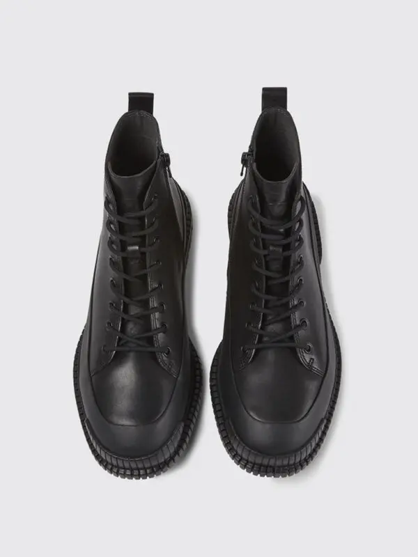 Camper Pix Ankle Boot In Full Grain Calfskin - Black