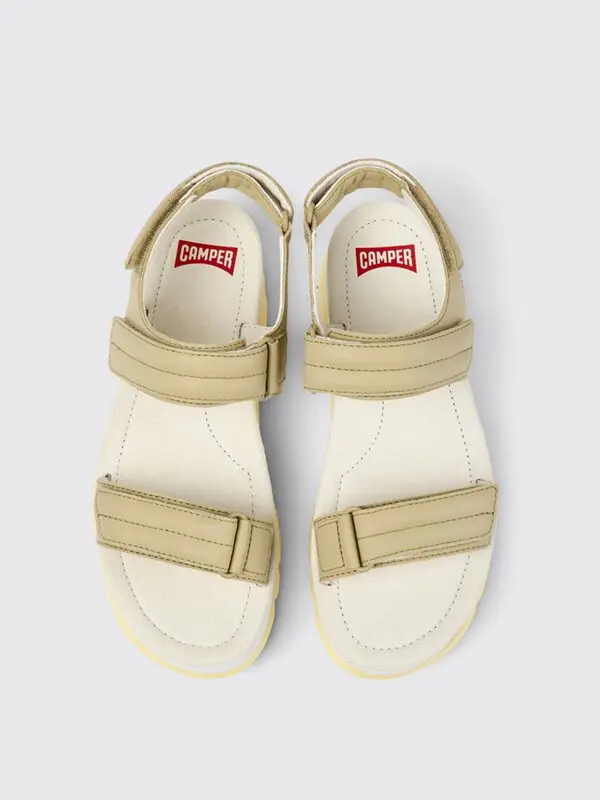 Camper Oruga Up Sandals In Leather - Beige