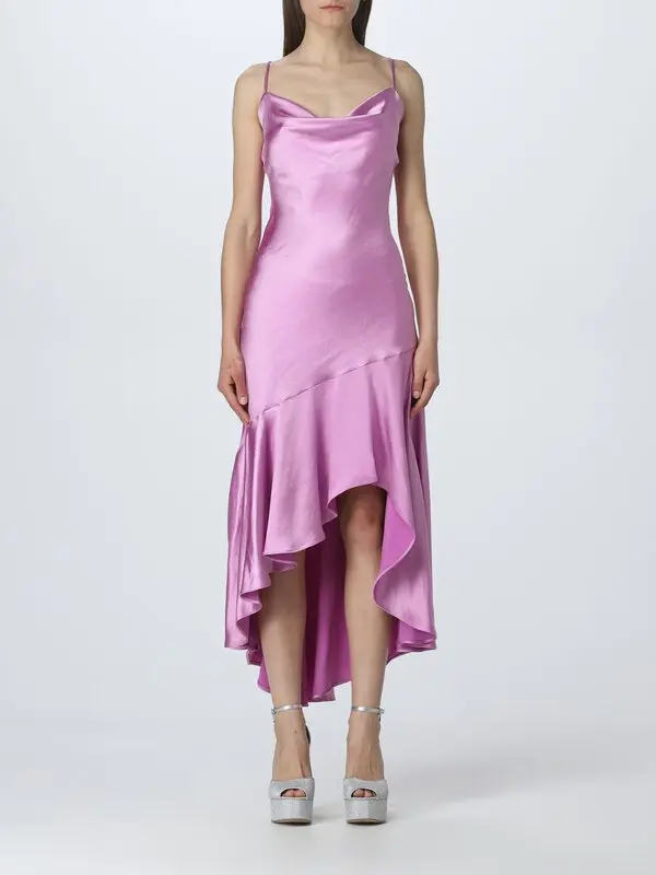 open lace back dress Long slip dress in satin