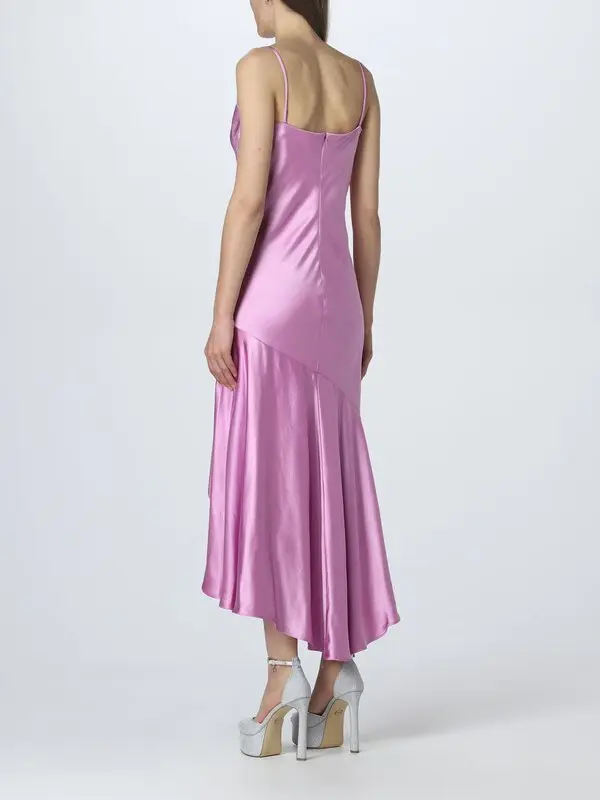 Pinko Cowl Neck Slip Dress With Asymmetrical Hem