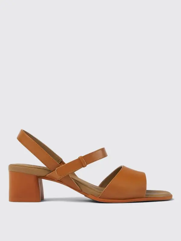 Camper Katie Heeled Sandals In Leather - Brown