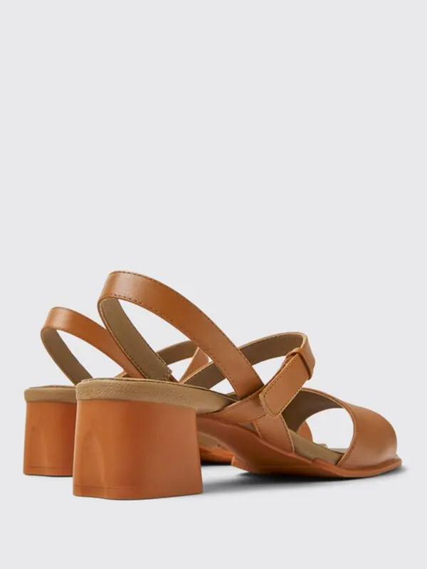 Camper Katie Heeled Sandals In Leather - Brown