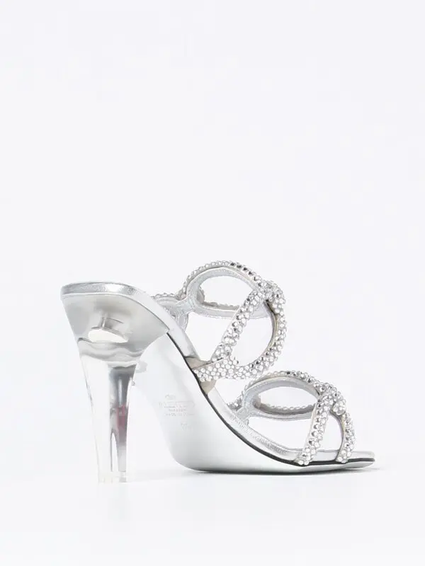 Valentino Garavani Rhinestone Embellished Satin Heeled Sandals