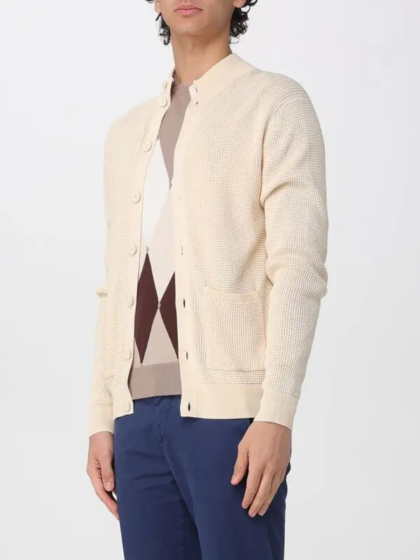 BALLANTYNE Cotton Button-up Cardigan With Turtleneck Collar - Beige