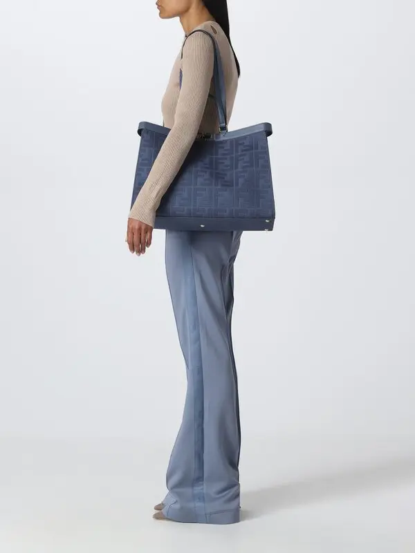Fendi X-tote Bag In Canvas With Thread-embroidered Ff Monogram