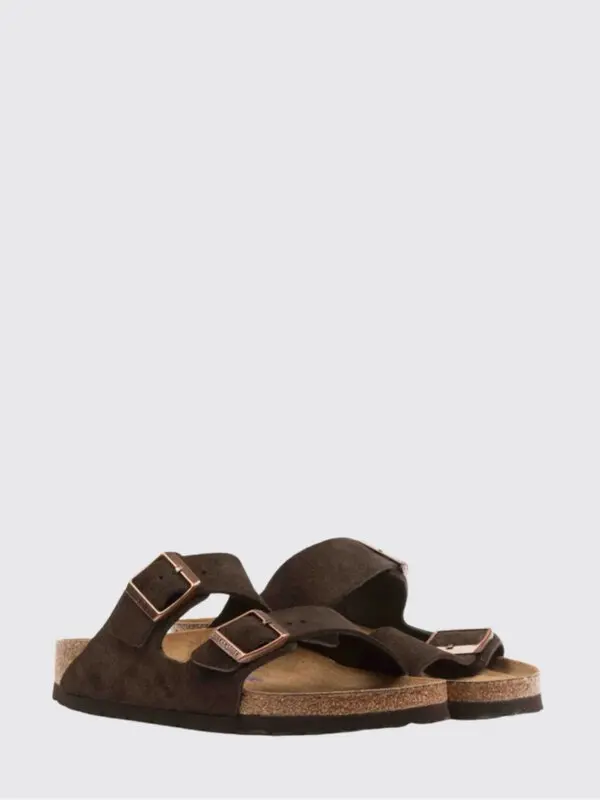 BIRKENSTOCK Arizona Suede Sandals With Adjustable Buckles - Coffee