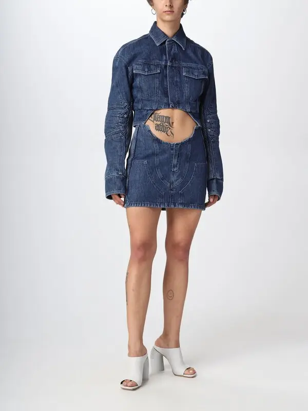 Off-White Denim Jacket With Cutout Detail