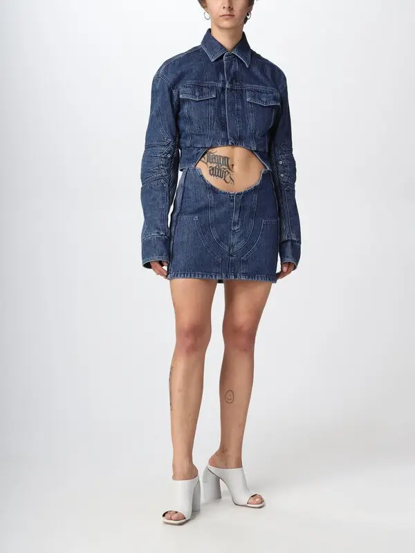 Off-White Denim Jacket With Cutout Detail