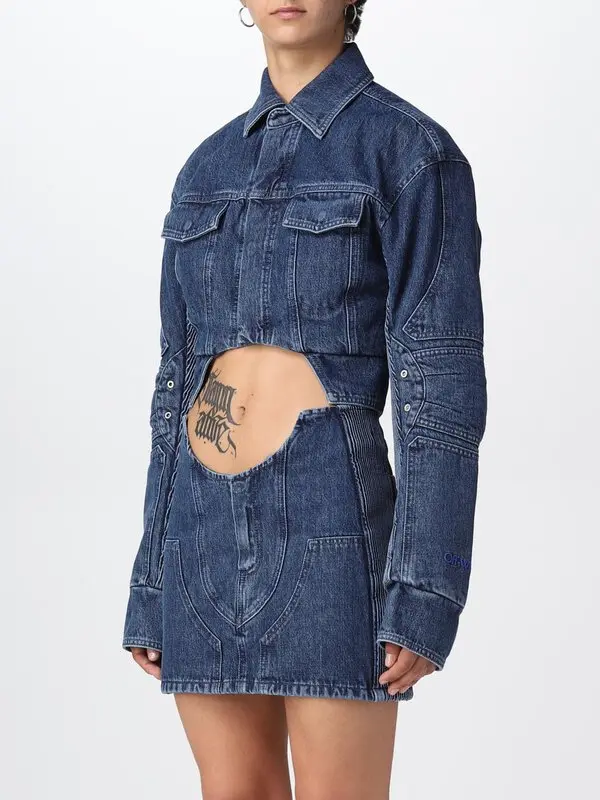 Off-White Denim Jacket With Cutout Detail