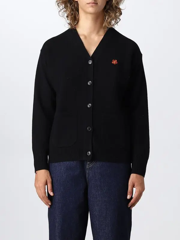 Kenzo Logo Detail Cardigan - Black