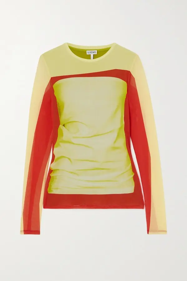Loewe Printed Stretch-mesh Top