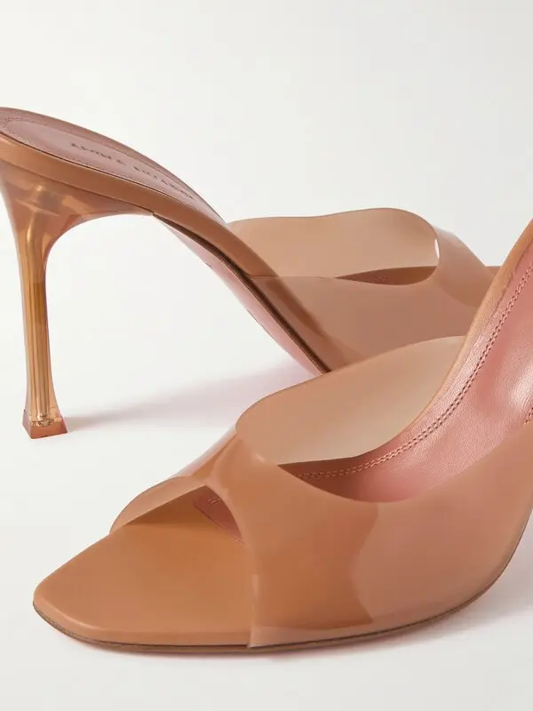 Amina Muaddi Alexa Pvc Mules - Neutrals