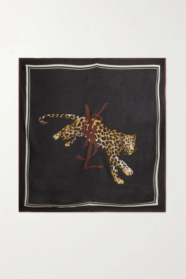 Saint Laurent Printed Modal And Cashmere-blend Scarf