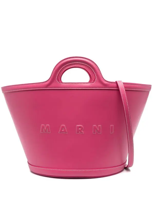 Marni Tropicalia Leather Tote Bag - Pink