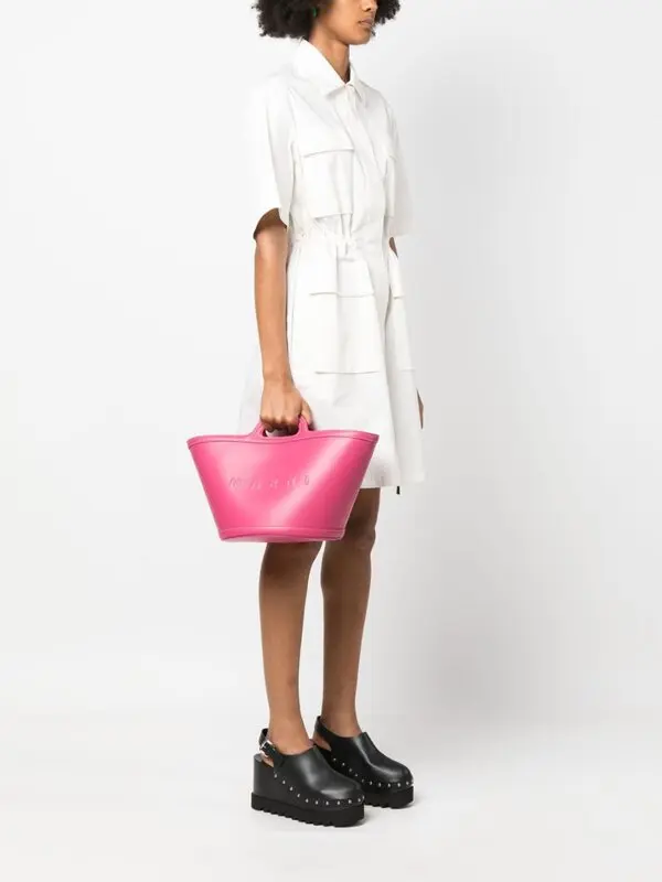 Marni Tropicalia Leather Tote Bag - Pink