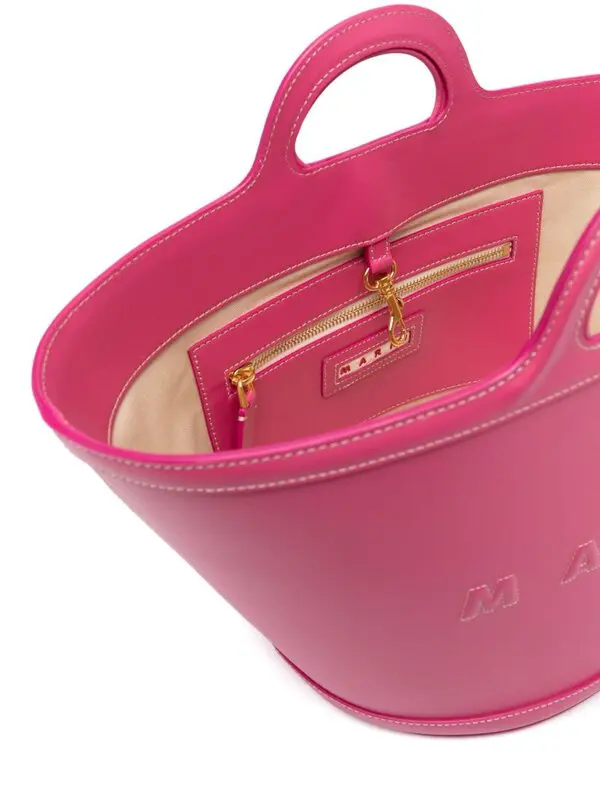Marni Tropicalia Leather Tote Bag - Pink