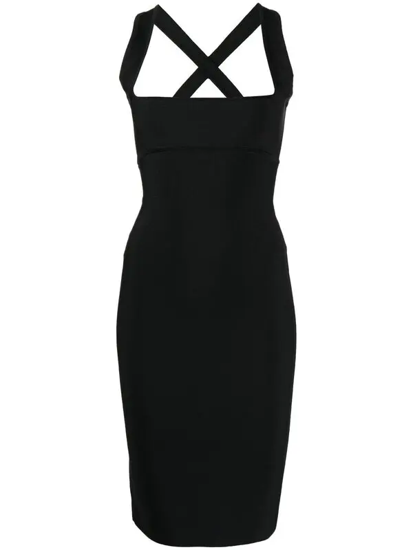 HERVE L. LEROUX Scoop-neck Pencil Dress