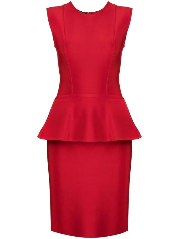 HERVE L. LEROUX Peplum Pencil Dress