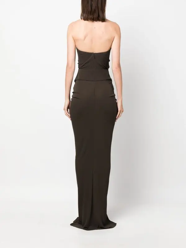 ysl cut out bustier dress Saint Laurent Cutout bustier crpe jersey gown Saint Laurent