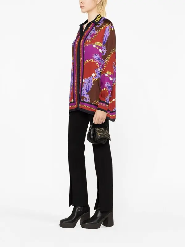 Versace Chain Couture-print Shirt - Pink