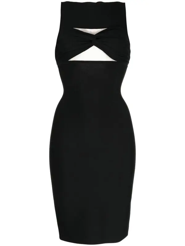 HERVE L. LEROUX Cut-out Bodice Pencil Dress