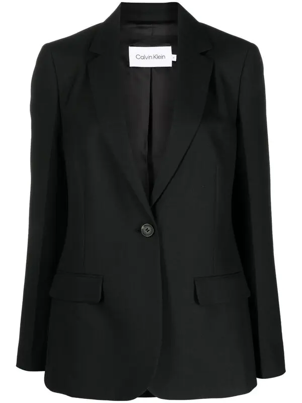 Calvin Klein Single-breasted Tailored Blazer - Black