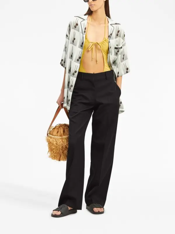 Palm Angels High-rise Straight-leg Trousers
