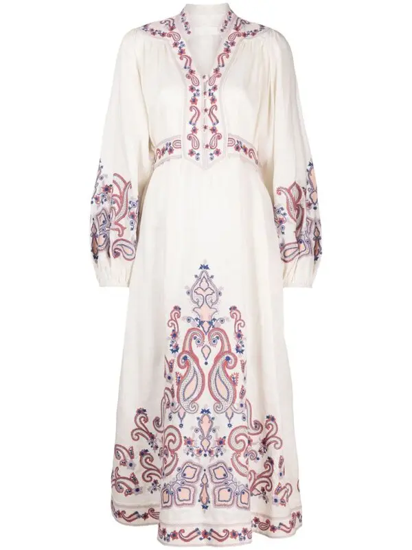 Zimmermann Devi Floral-embroidery Midi Dress