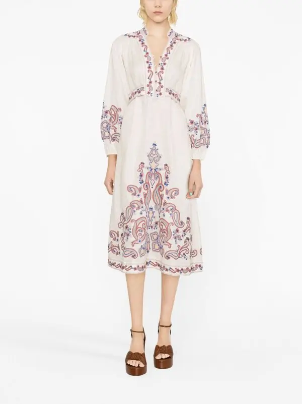 Zimmermann Devi Floral-embroidery Midi Dress