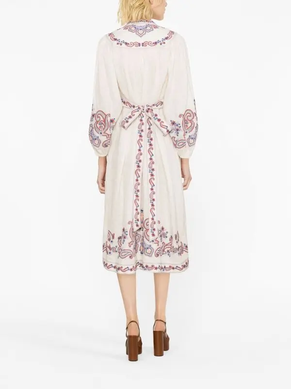 Zimmermann Devi Floral-embroidery Midi Dress